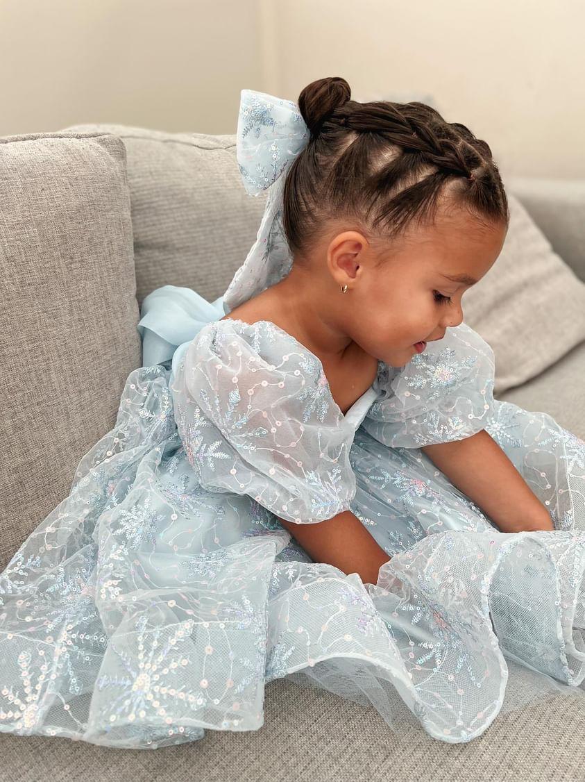Princess El Luxe Handmade Dress & Hair Bow (Made to order) MK019 – Mik & Me