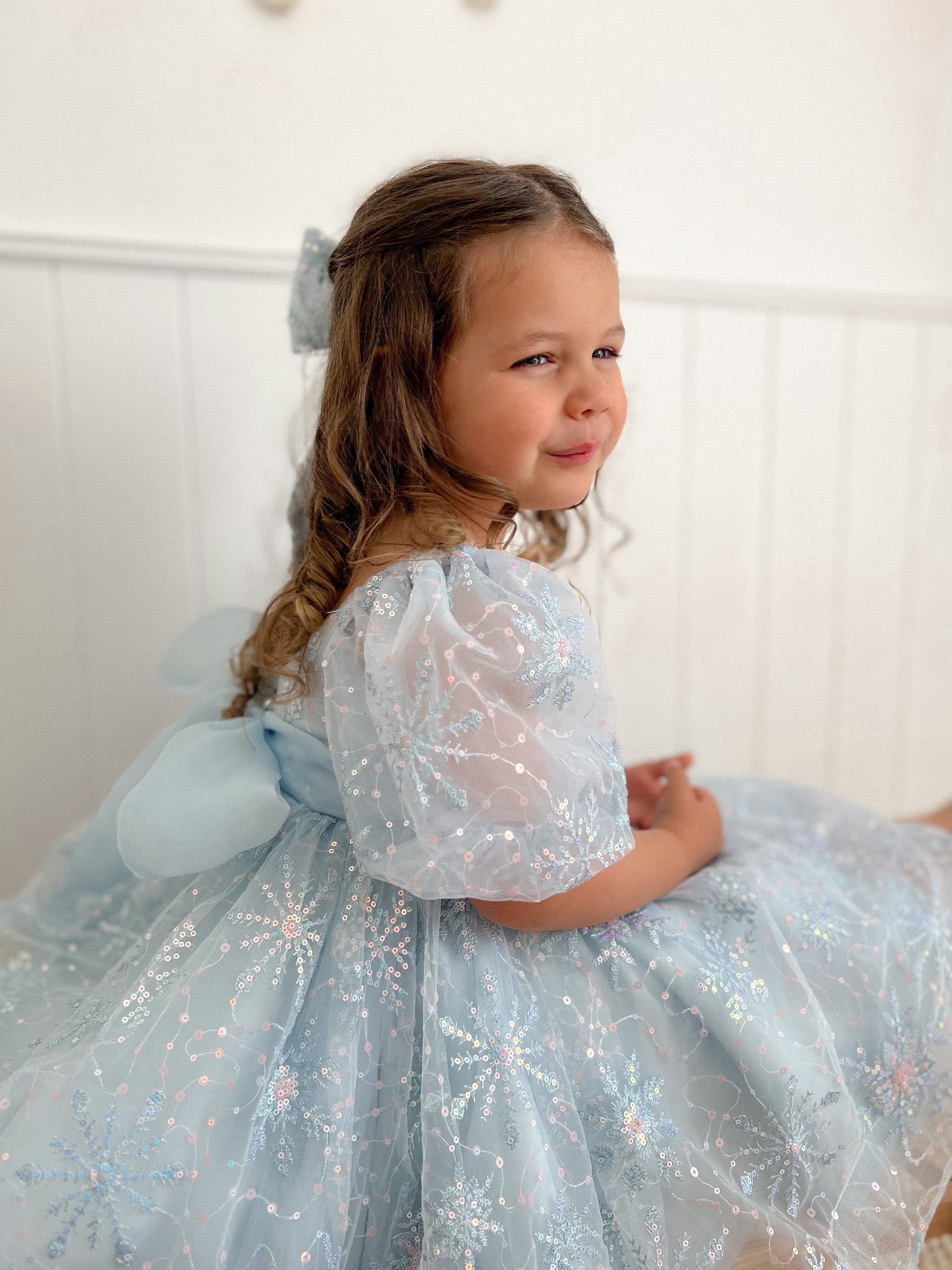Princess El Luxe Handmade Dress & Hair Bow (Made to order) MK019 – Mik & Me